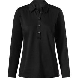 WITT Damen Poloshirt aus Baumwoll-Qualit&auml;t, schwarz, Gr&ouml;&szlig;e 42