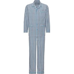 KINGsCLUB Herren Pyjama, blau-kariert, Gr&ouml;&szlig;e 52/54