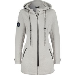 WITT Damen Shirtjacke in strukturierter Qualit&auml;t, kontrastfarbene Details, hellgrau, Gr&ouml;&szlig;e 40