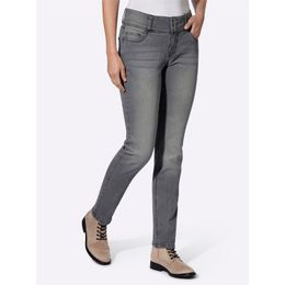 WITT Damen 5-Pocket-Jeans mit hohem Bund, stone-grey-denim, Gr&ouml;&szlig;e 19
