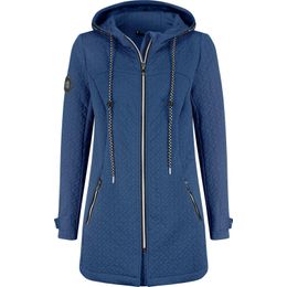 WITT Damen Shirtjacke in strukturierter Qualit&auml;t, kontrastfarbene Details, jeansblau, Gr&ouml;&szlig;e 44