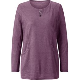 Heine Damen Langarmshirt, Lila, Gr. 38, Langarm-Shirts, Material: Polyester