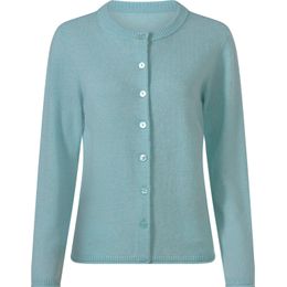 WITT Damen Feinstrickjacke mit Kaschmir, aqua-meliert, Gr&ouml;&szlig;e 52/54