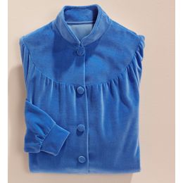 Plantier Damen Morgenmantel in Nicki-Qualit&auml;t, mittelblau, Gr&ouml;&szlig;e 40/42