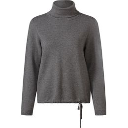 WITT Damen Langarm-Pullover mit halsfernem Rollkragen, anthrazit-meliert, Gr&ouml;&szlig;e 46