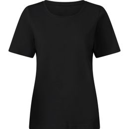 WITT Damen Kurzarmshirt mit Rundhals-Ausschnitt, schwarz, Gr&ouml;&szlig;e 52