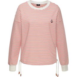 H.I.S. H.I.S Damen Sweatshirt, rot-offwhite, Gr&ouml;&szlig;e 40/42