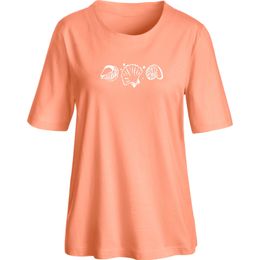 Heine Damen Kurzarmshirt, Orange, Gr. 38, T-Shirts, 100% Baumwolle
