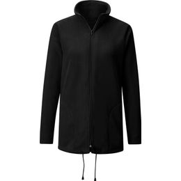 WITT Damen Fleecejacke Kordeldurchzug am Saum, schwarz, Gr&ouml;&szlig;e 52