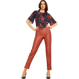 Heine Witt Damen Lederhose aus Lamm-Nappa, rostrot, Gr&ouml;&szlig;e 48