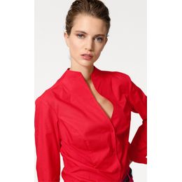 Heine Damen Hemdbluse, Rot, Gr. 44, Blusen langarm, trageangenehmes Material: Baumwolle, Elasthan