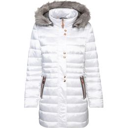 WITT Damen Steppjacke mit Pelz-Imitat, wei&szlig;, Gr&ouml;&szlig;e 40