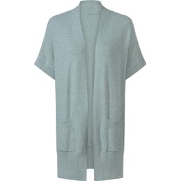 WITT Damen Longstrickjacke , verschlusslos, jade-meliert, Gr&ouml;&szlig;e 50