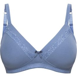 w&auml;schepur w&auml;schepur Damen Schalen-BH ohne B&uuml;gel mit vorgeformten Cups, schwarz + jeansblau, Gr&ouml;&szlig;e 85C