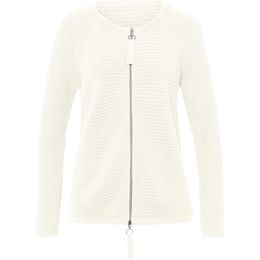 Heine Damen Strickjacke, Natur, Gr. 42, Basic Strickjacken, 100% Baumwolle