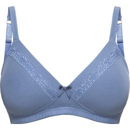 w&auml;schepur w&auml;schepur Damen Schalen-BH ohne B&uuml;gel mit vorgeformten Cups, schwarz + jeansblau, Gr&ouml;&szlig;e 95B