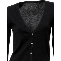 Heine Damen Feinstrickjacke, Schwarz, Gr. 36, Strickjacken, 100% Baumwolle