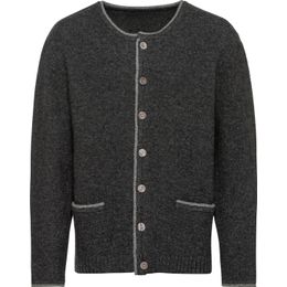 Marco Donati Herren Strickjacke, graphit-meliert, Gr&ouml;&szlig;e 48