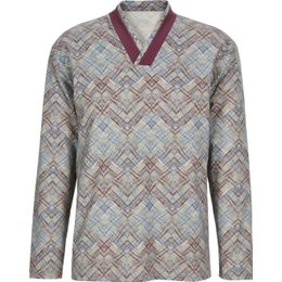 G&ouml;tting g&ouml;tting Herren Schlafanzug von G&ouml;tting, grau-rot-bedruckt, Gr&ouml;&szlig;e 52