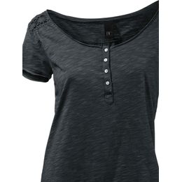Heine Damen Rundhalsshirt, Schwarz, Gr. 50, T-Shirts, 100% Baumwolle