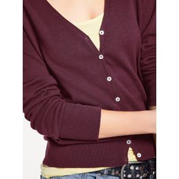 Heine Damen Feinstrickjacke, Rot, Gr. 46, Strickjacken, 100% Baumwolle