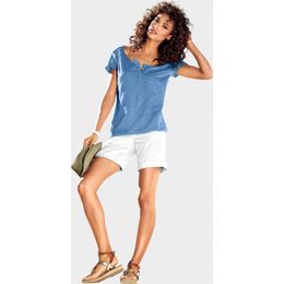 Heine Damen Rundhalsshirt, Blau, Gr. 38, T-Shirts, 100% Baumwolle