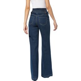 Heine Witt Damen Bootcut-Jeans, blue-stone-washed, Gr&ouml;&szlig;e 36