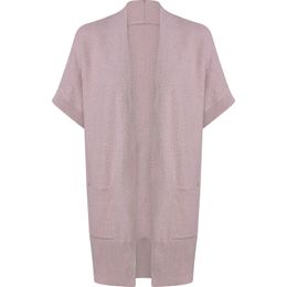 WITT Damen Longstrickjacke , verschlusslos, mauve-meliert, Gr&ouml;&szlig;e 50