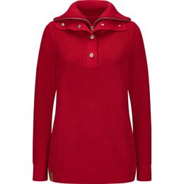 Heine Damen Strickpullover, Rot, Gr. 42, V-Ausschnitt Pullover, Material: Baumwolle
