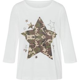 Heine Witt Damen 3/4-Arm-Shirt mit Rollsaum, ecru, Gr&ouml;&szlig;e 34