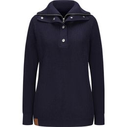 Heine Damen Strickpullover, Blau, Gr. 52, V-Ausschnitt Pullover, Material: Baumwolle