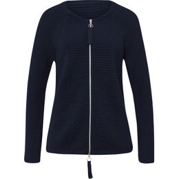 Heine Witt Damen Strickjacke in dezentem Glanz, marine, Gr&ouml;&szlig;e 50
