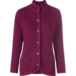 WITT Damen Strickjacke mit Perlfang-Muster, malve, Gr&ouml;&szlig;e 40