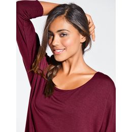 Heine Damen Rundhalsshirt, Rot, Gr. 38, 3/4 Arm Shirts, Material: Viskose