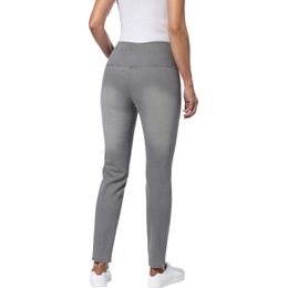 WITT Damen Stretch-Jeans mit &uuml;berlappendem Bund, light grey-denim, Gr&ouml;&szlig;e 19