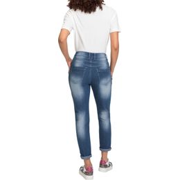 WITT Damen Jeans mit sichtbarem Knopfverschluss, blue-stone-washed, Gr&ouml;&szlig;e 44