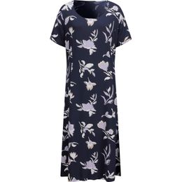 WITT Damen Jerseykleid in Schlupfform, marine-flieder-bedruckt, Gr&ouml;&szlig;e 54