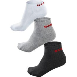 H.I.S. H.I.S Damen Kurzsocken, wei&szlig;, grau, schwarz, Gr&ouml;&szlig;e 39/40