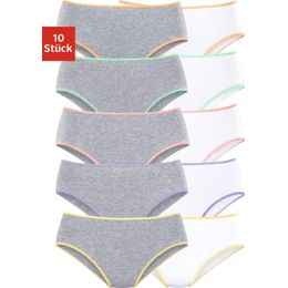 petite fleur by Lascana Damen Jazz-Pants Slips, grau-meliert, wei&szlig;, Gr&ouml;&szlig;e 40/42
