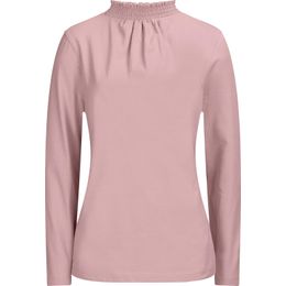 Heine Damen Stehkragenshirt, Rosa, Gr. 50, Langarm-Shirts, 100% Baumwolle