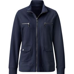 WITT Damen Shirtjacke aus reiner Baumwolle, marine, Gr&ouml;&szlig;e 50