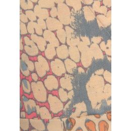Buffalo Damen Maxikleid, orange-blau-bedruckt, Gr&ouml;&szlig;e 34