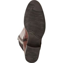 sheego Damen Weitschaftstiefel aus Leder, mit Zierschnalle, dunkelbraun, Gr&ouml;&szlig;e 41