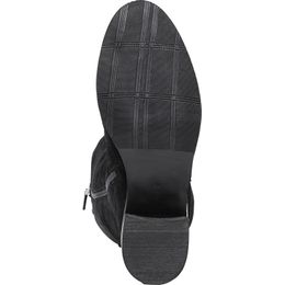 sheego Damen Weitschaftstiefel mit Stretcheinsatz, aus Veloursleder, schwarz, Gr&ouml;&szlig;e 40