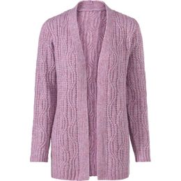 WITT Damen Strickjacke in offener Longform, orchidee-meliert, Gr&ouml;&szlig;e 40