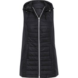 WITT Damen Longweste mit Kapuze, schwarz, Gr&ouml;&szlig;e 56