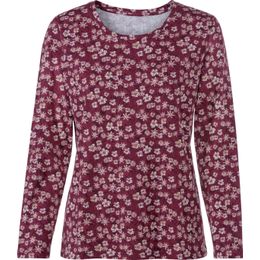WITT Damen Print-Shirt im floralen Dessin, burgund-bedruckt, Gr&ouml;&szlig;e 38