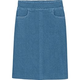 WITT Damen Jeansrock mit hoher Bundpatte, blue-bleached, Gr&ouml;&szlig;e 50