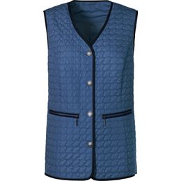 WITT Damen Steppweste mit Rei&szlig;verschluss-Taschen, jeansblau, Gr&ouml;&szlig;e 50