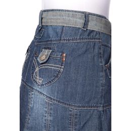 sheego by Joe Browns Damen Jeansrock mit Falten, in A-Linie, blue denim, Gr&ouml;&szlig;e 52